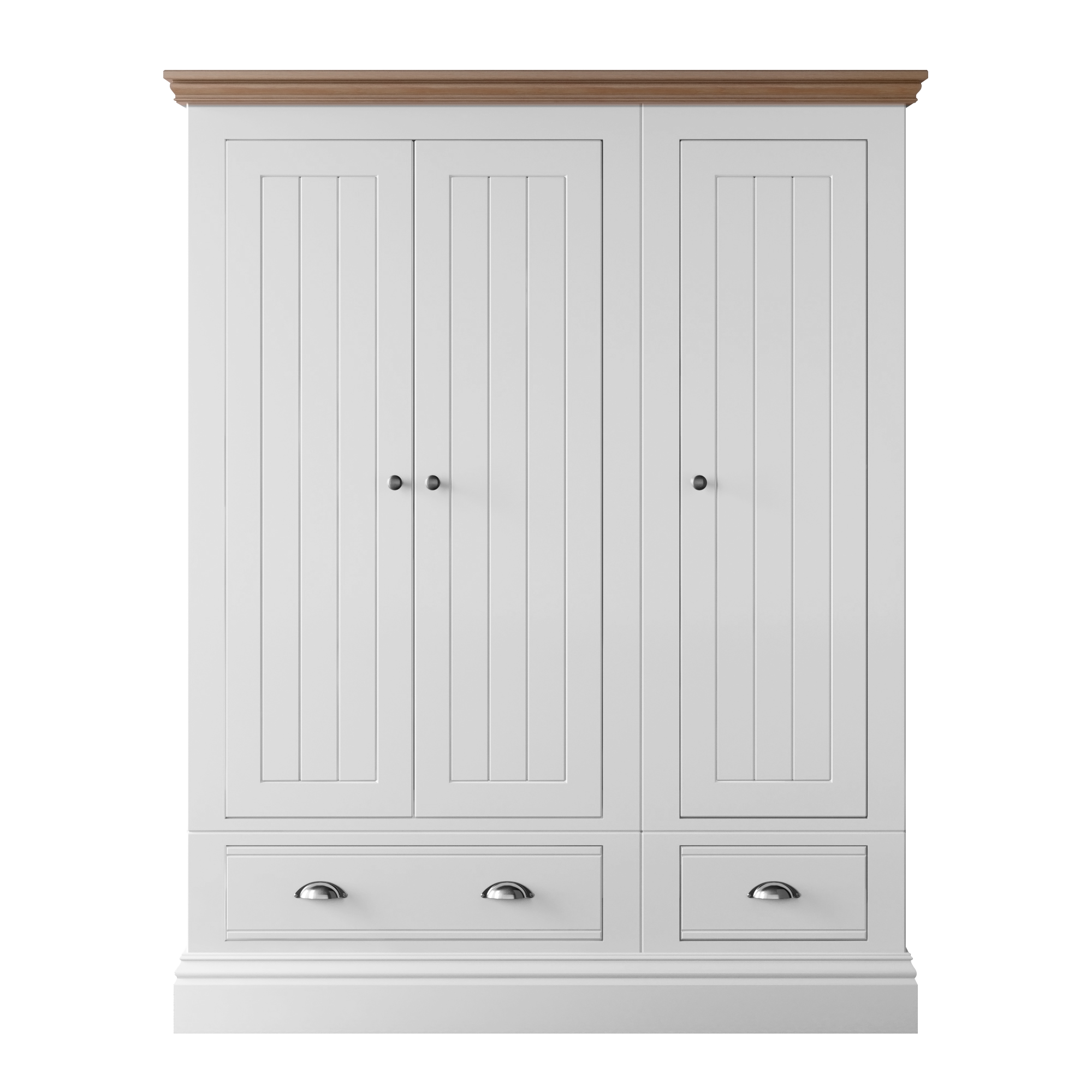 New England Bedroom Small 2 Drawer Triple Wardrobe - Carters Furniture ...