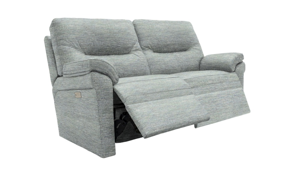 G Plan Seattle Fabric 2 Seater Power Recliner Sofa with Lumbar ...