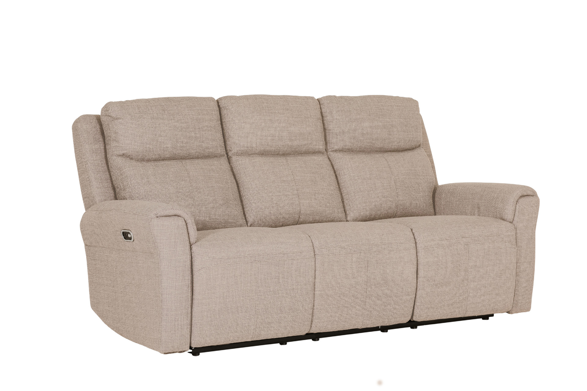 Russo 3 Seater Electric Recliner - Mushroom - Carters Furniture Online